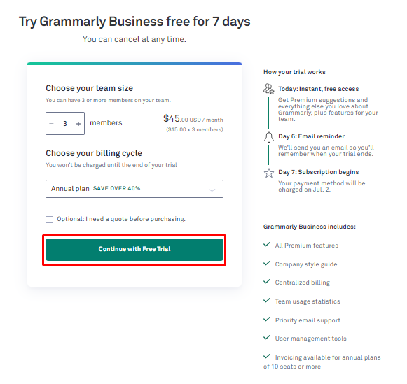 Grammarly Premium Free Trial 2024 → 7 Days Access